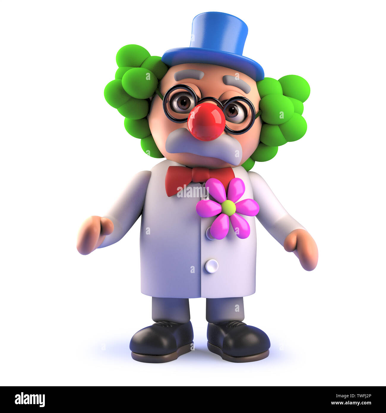 3d rendered image of a crazy mad scientist character in 3d dressed as a ...