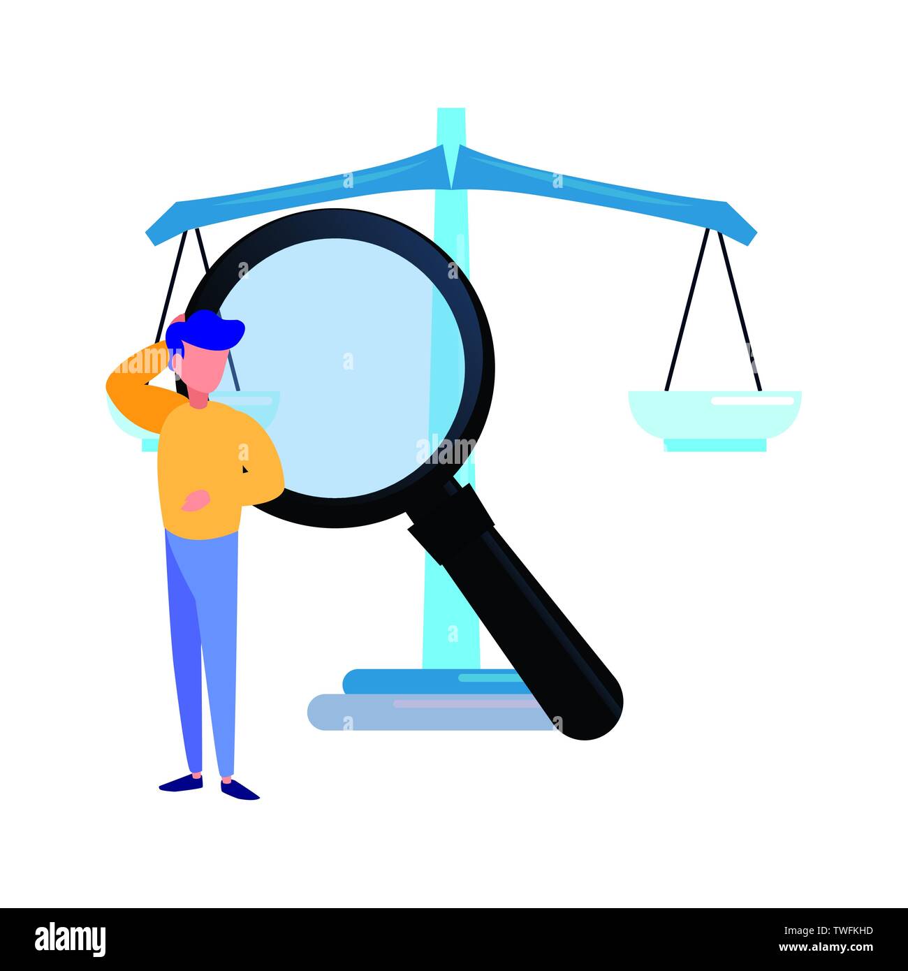 copyright of intellectual digital man balance vector illustration Stock ...