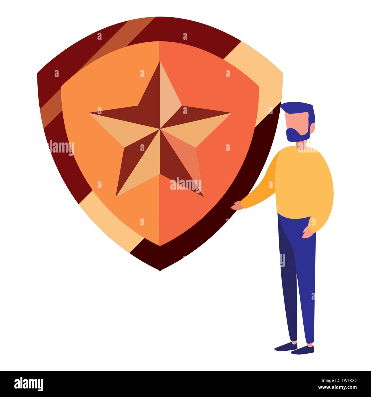 copyright of intellectual digital man shield protection vector ...