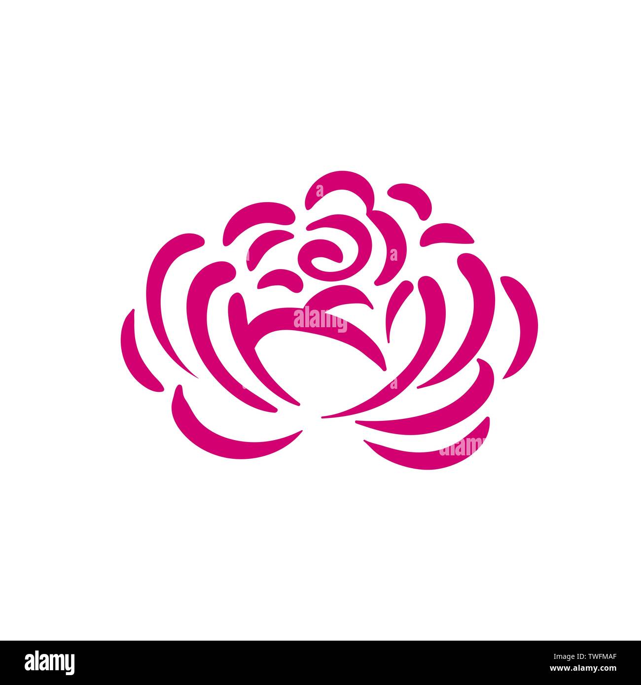 Vector rose symbol illustration on white background Stock Vector Image ...