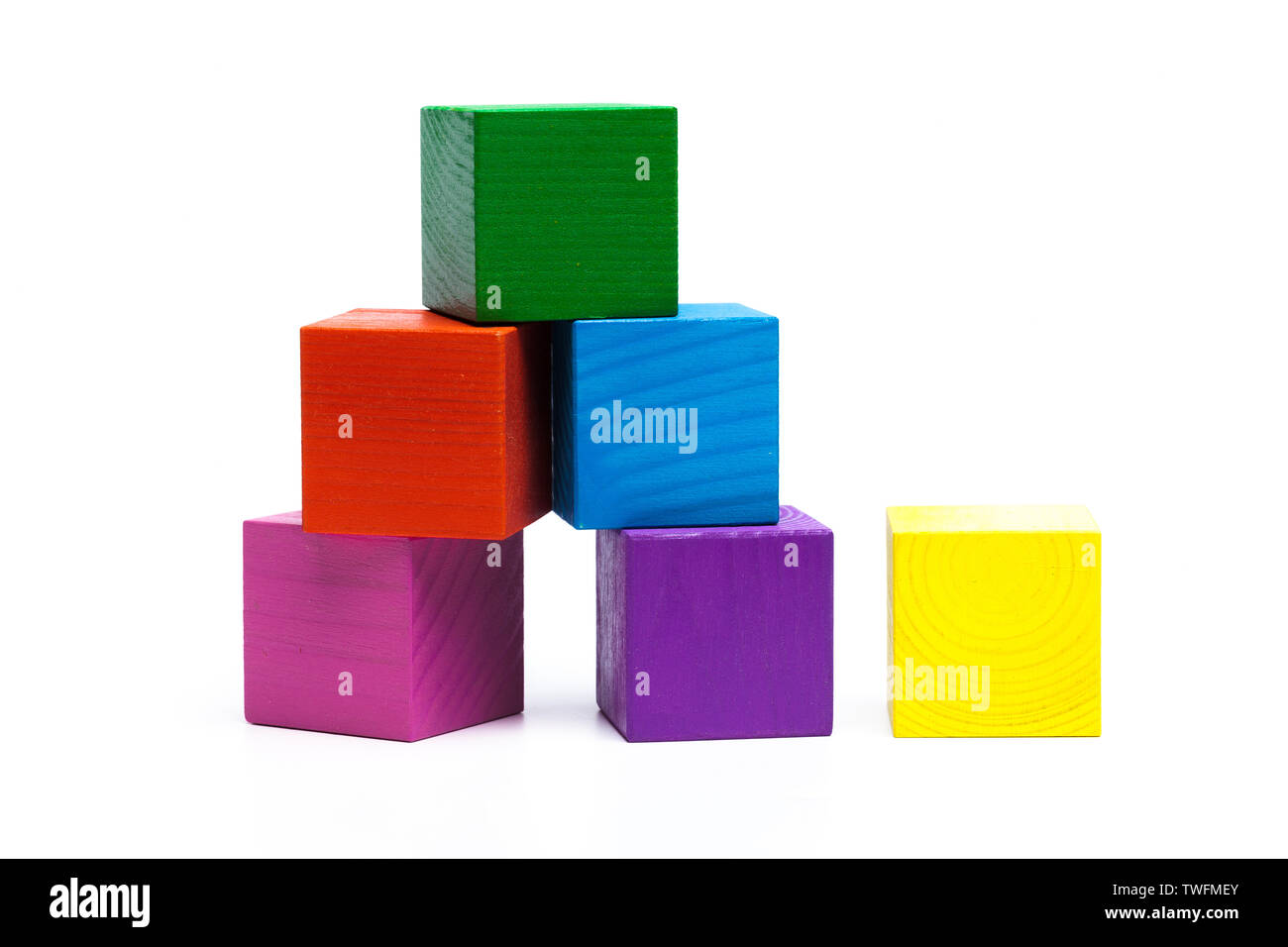 colored children cubes on white isolated background Stock Photo - Alamy