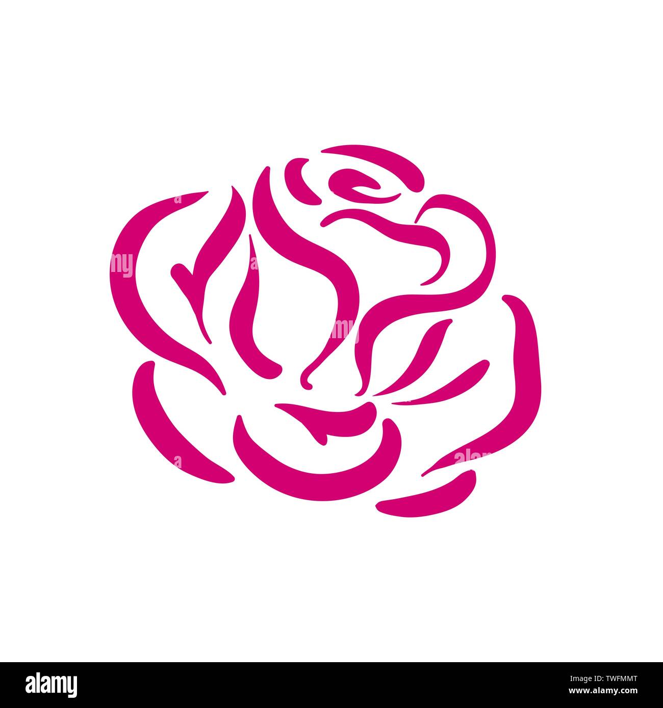 Vector rose symbol illustration on white background Stock Vector Image ...