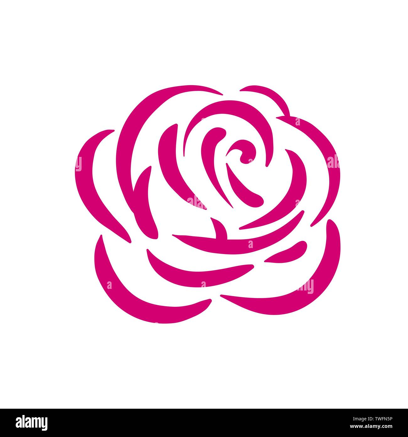 Vector rose symbol illustration on white background Stock Vector Image ...