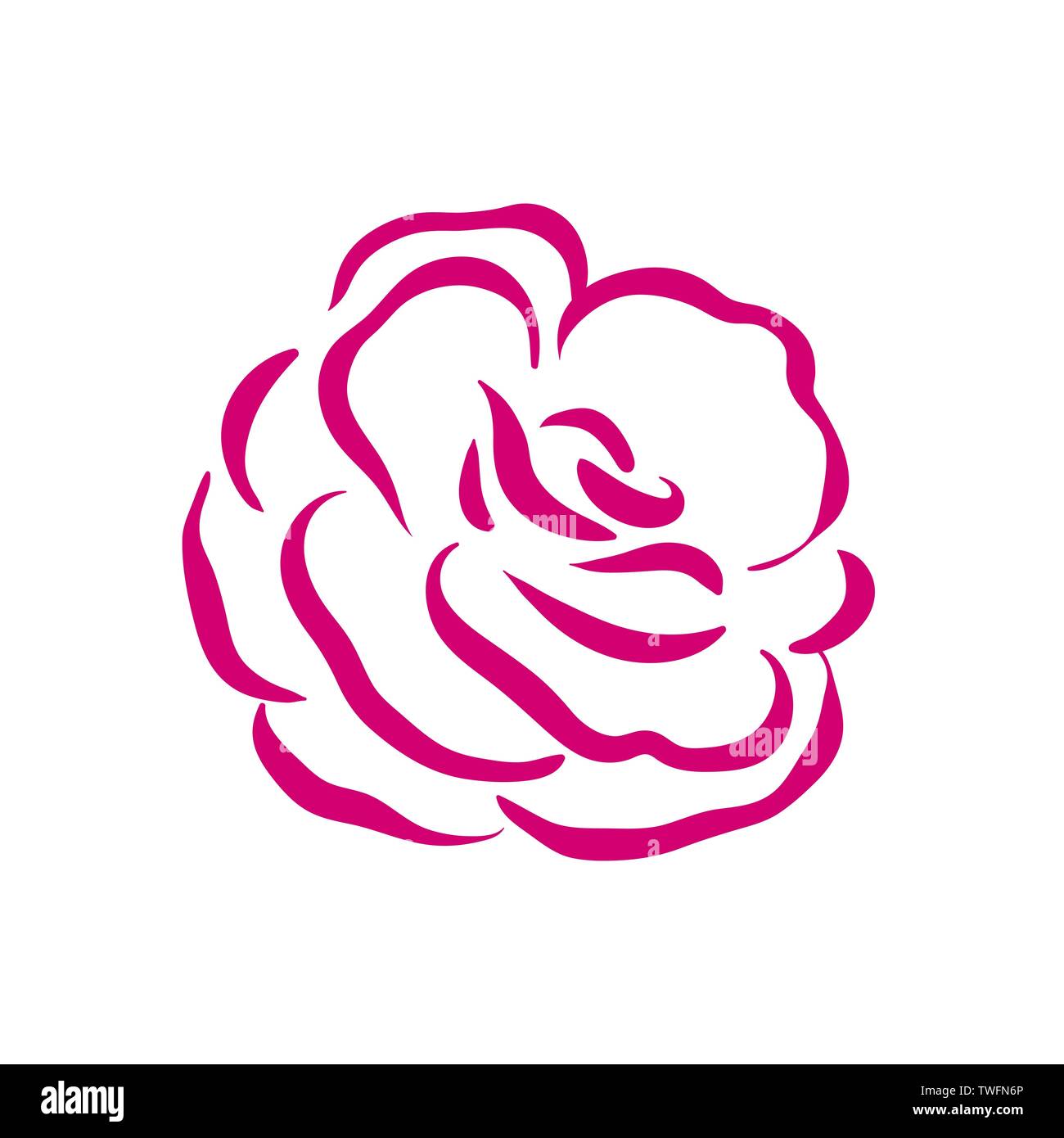Vector rose symbol illustration on white background Stock Vector Image ...