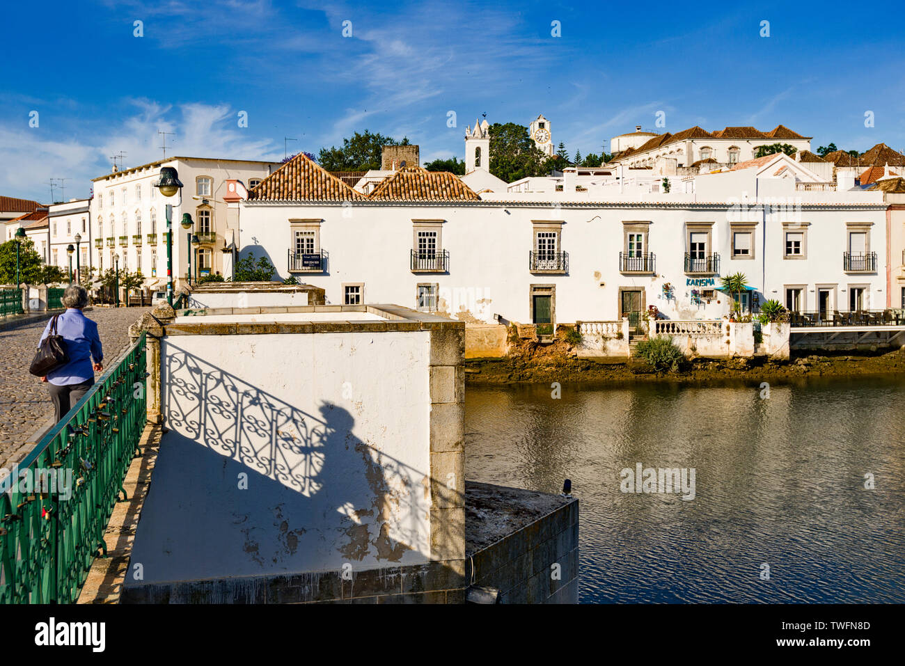 The old Roman bridge, Ponte Romana de Tavira, Algarve, Portugal Stock ...