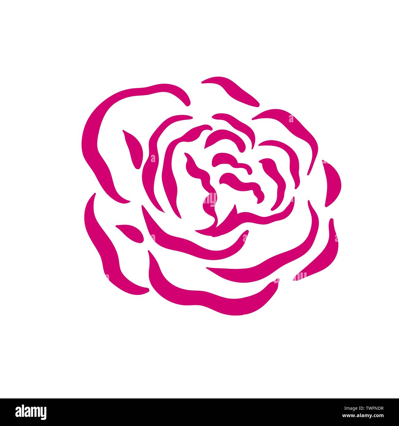 Vector rose symbol illustration on white background Stock Vector Image ...
