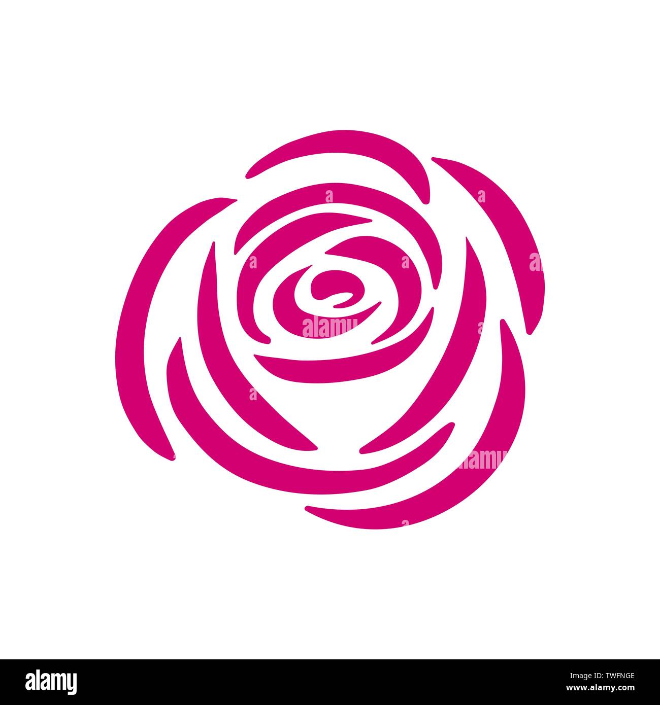 Vector rose symbol illustration on white background Stock Vector Image ...
