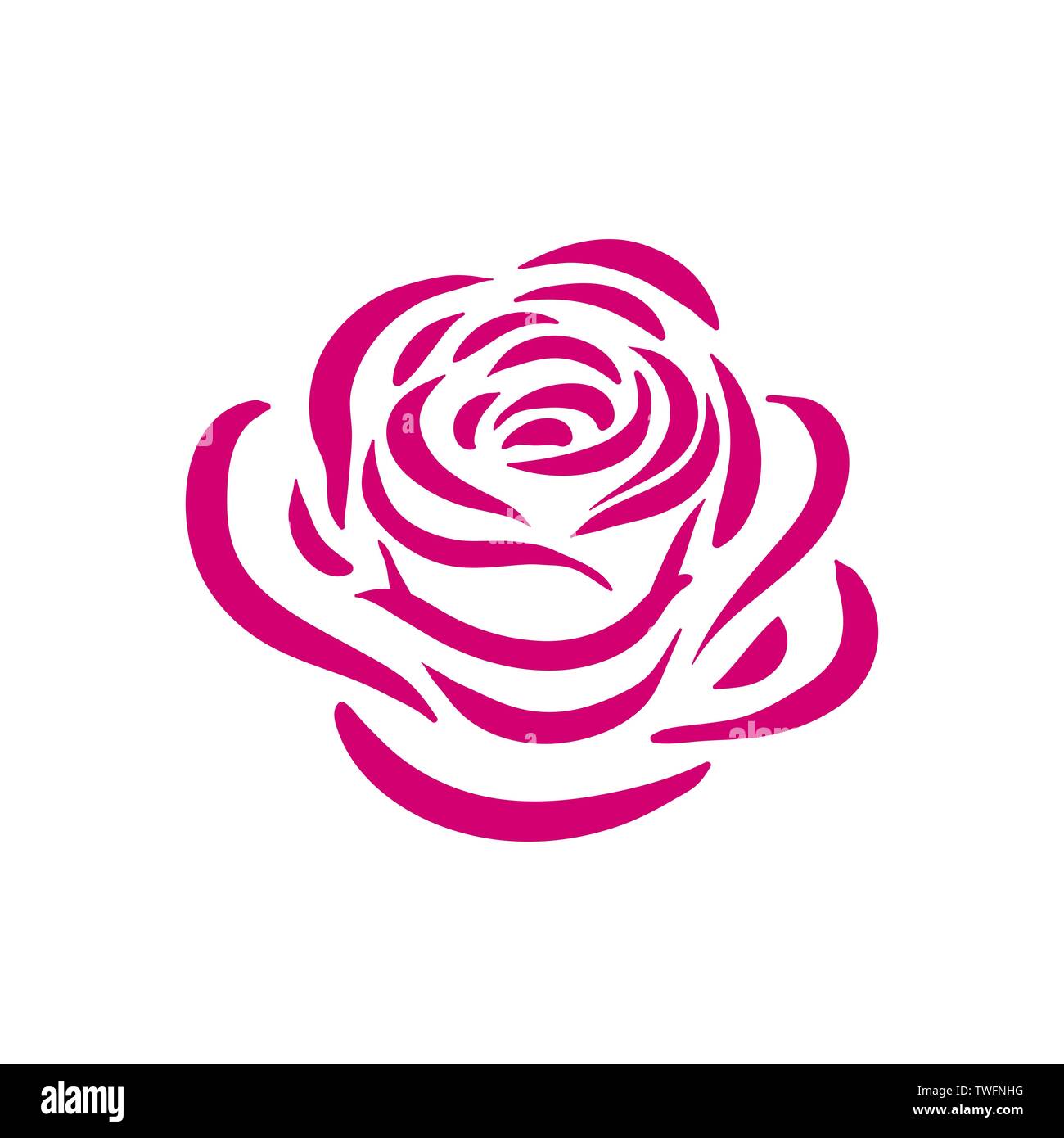 Vector rose symbol illustration on white background Stock Vector Image ...