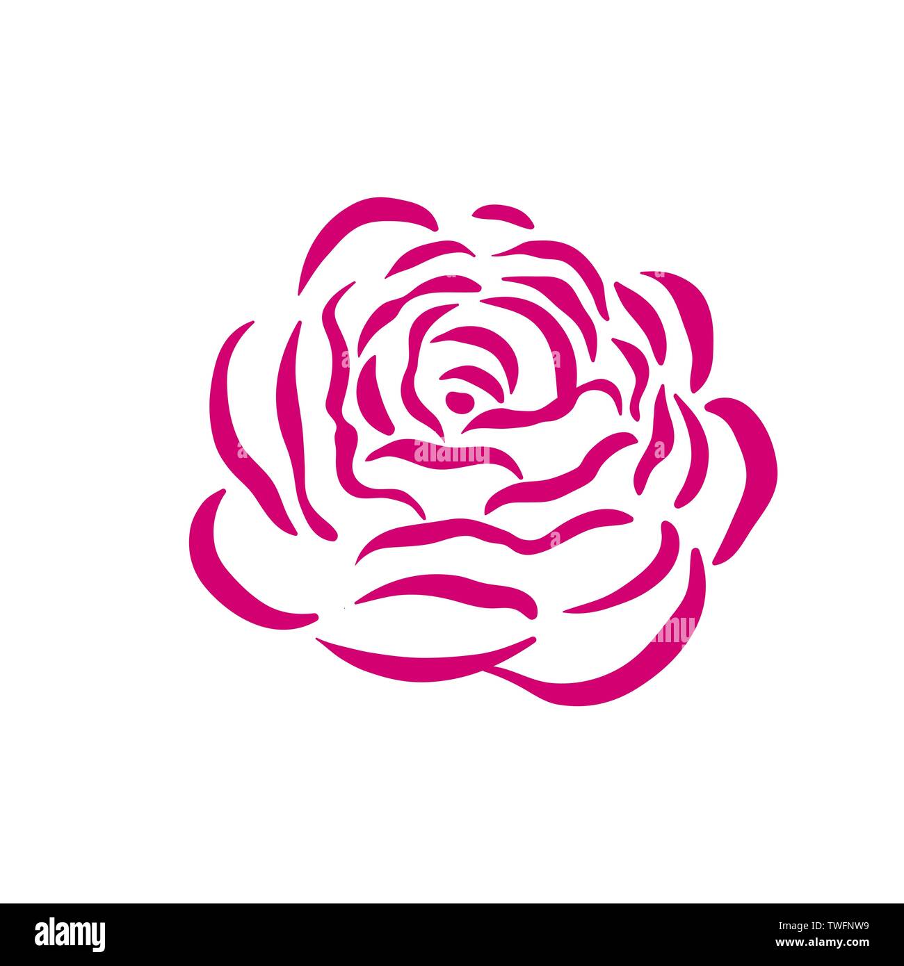Vector rose symbol illustration on white background Stock Vector Image ...