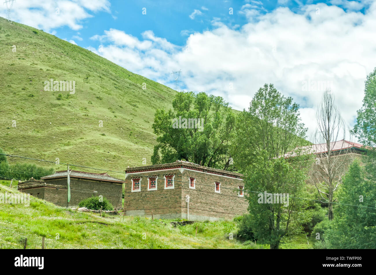 Natural Scenery of Xindu Bridge Tibetan Area in Tagong, Sichuan Stock ...