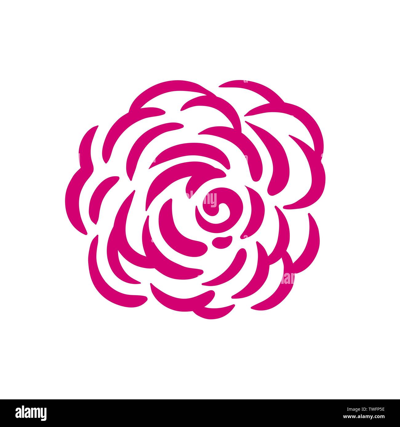 Vector rose symbol illustration on white background Stock Vector Image ...