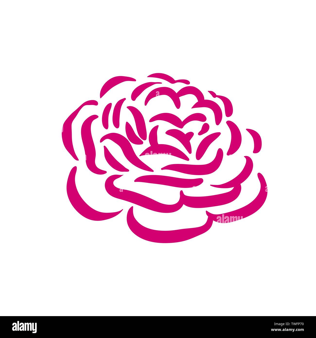 Vector rose symbol illustration on white background Stock Vector Image ...