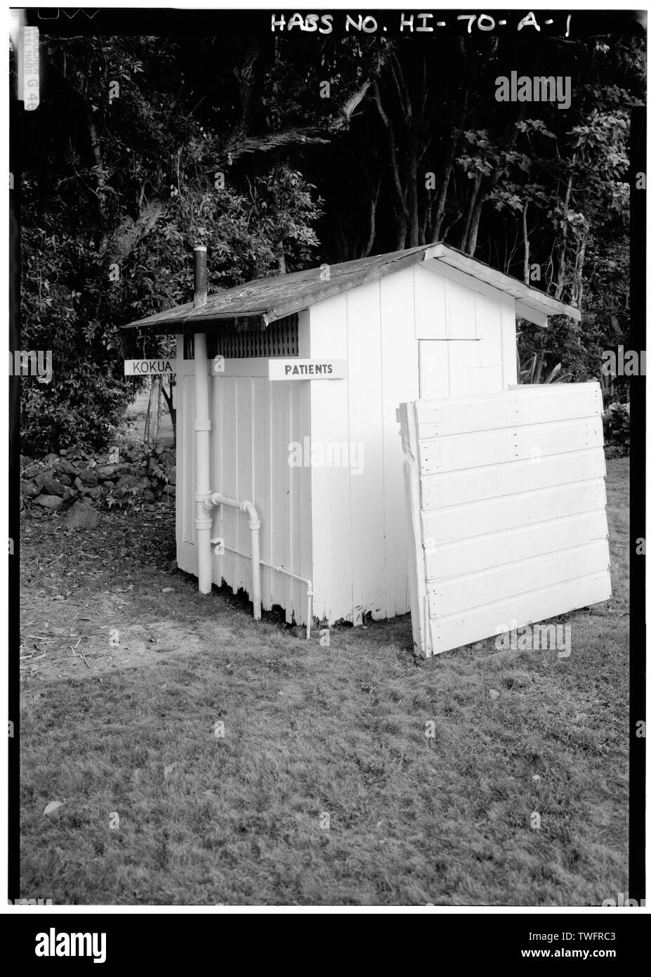 PRIVY FROM NORTHWEST, NOTE SIGNS 'PATIENTS' AND KOKUA' (HELPERS ...