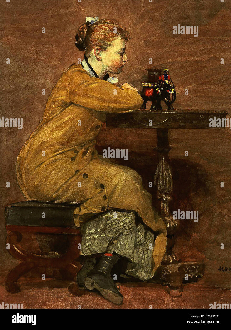 Winslow Homer - Woman Elephant C 1877 Stock Photo - Alamy