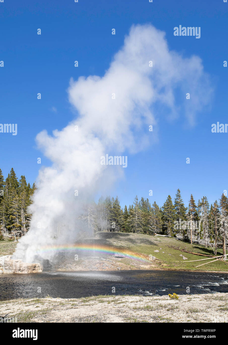 Geyser with rainbow hi-res stock photography and images - Alamy