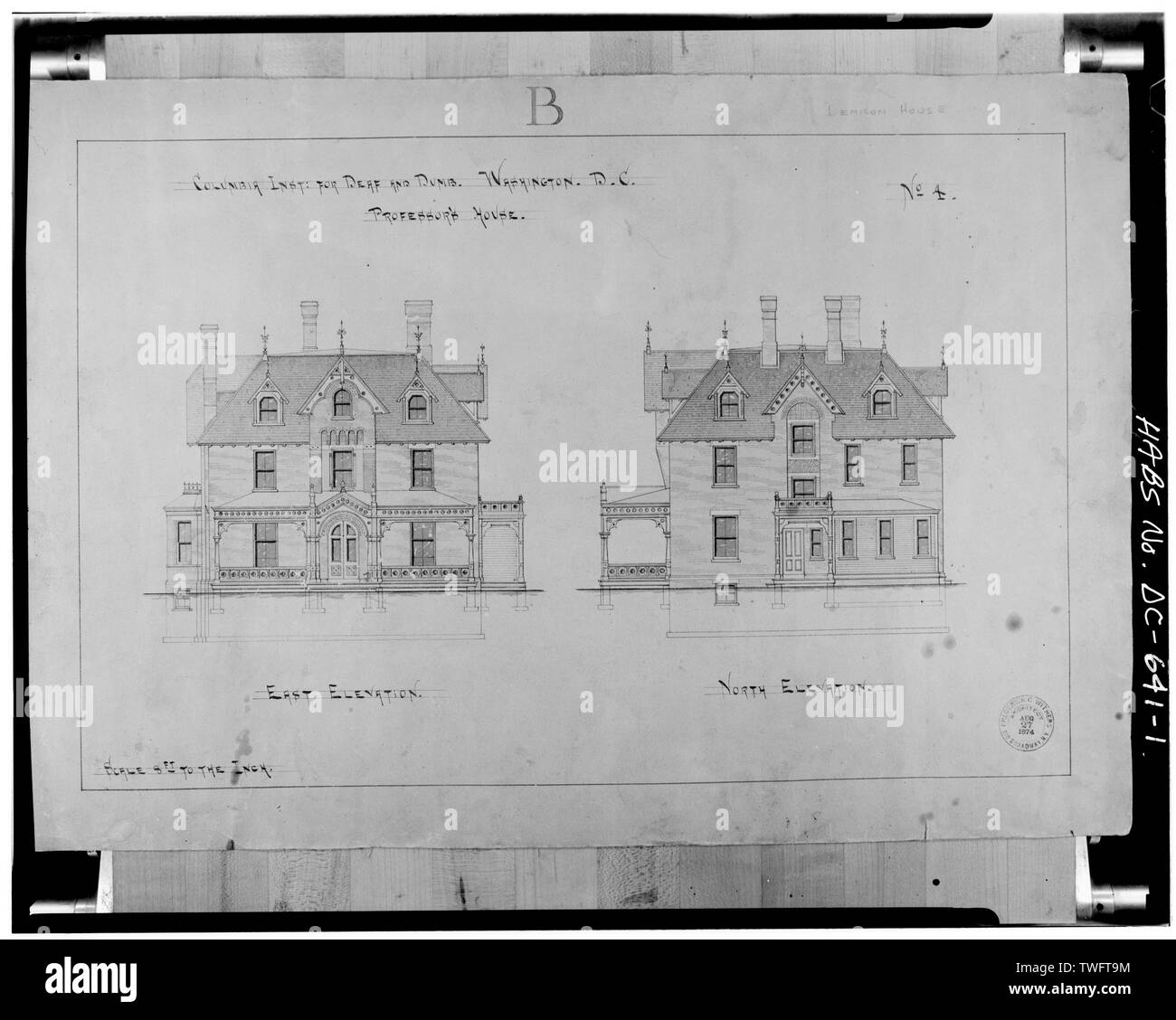 PROFESSOR'S HOUSE EAST AND NORTH ELEVATIONS - Gallaudet College ...