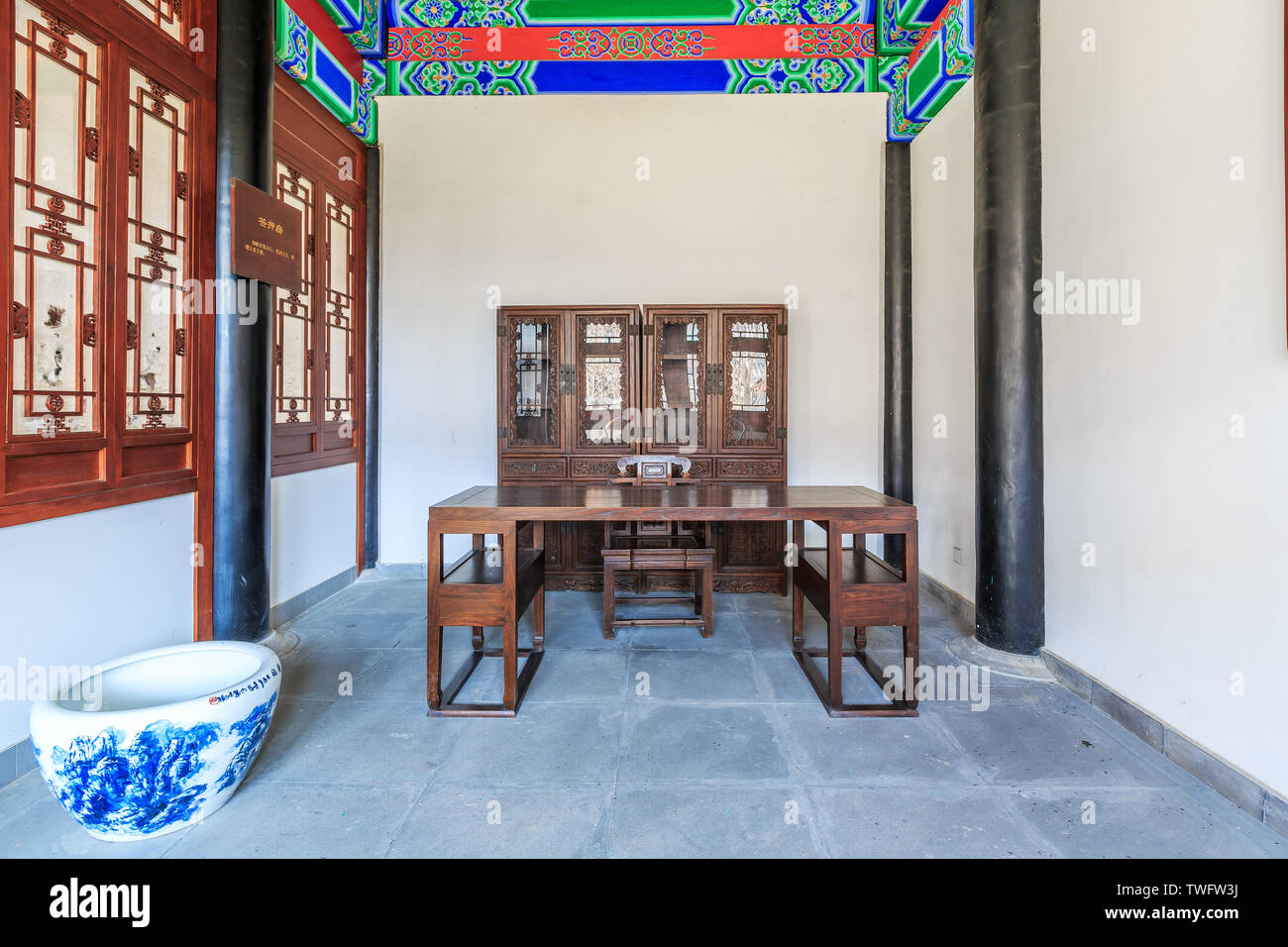 Chinese-style cupboard furniture in Han Wang House in Wuding Fuya ...