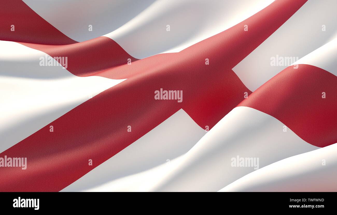 Flag of Alabama - United States of America states flags collection. 3D ...