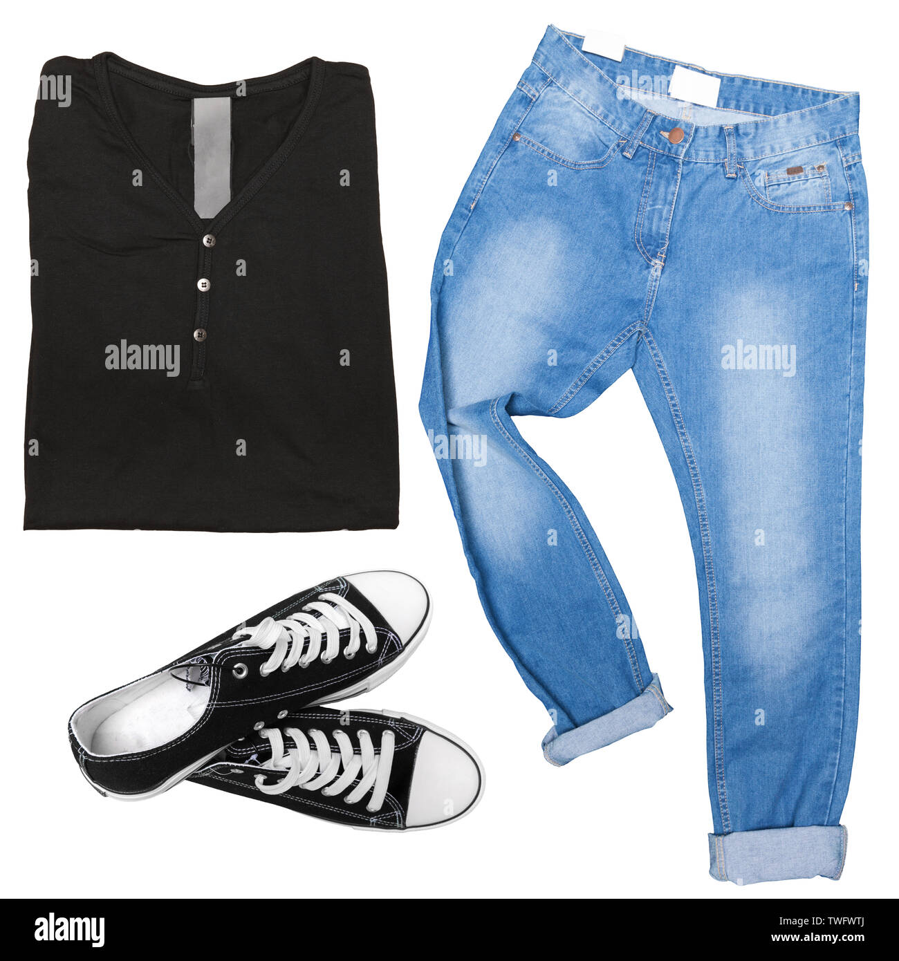 male clothes collection isolated on white Stock Photo - Alamy