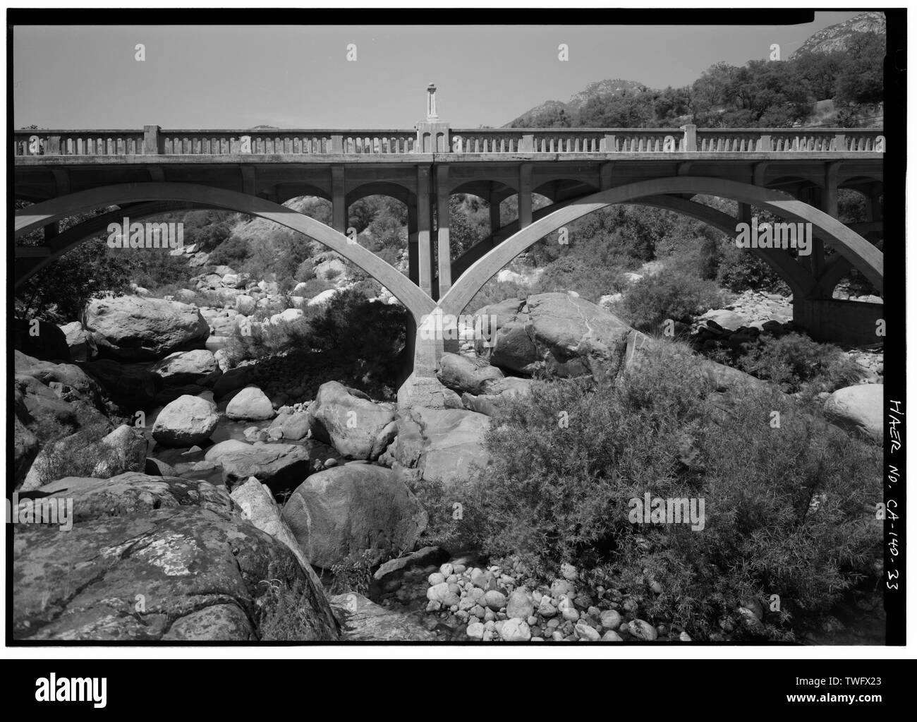 PUMPKIN HOLLOW BRIDGE ACROSS KAWEAH RIVER, FACING NORTH NORTHWEST ...