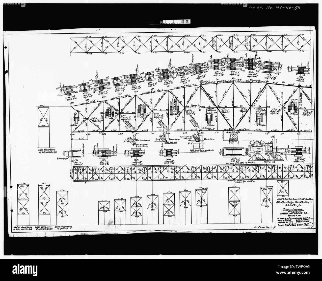 Plan Sheet -184 - Williamstown-Marietta Bridge, Spanning Ohio River ...