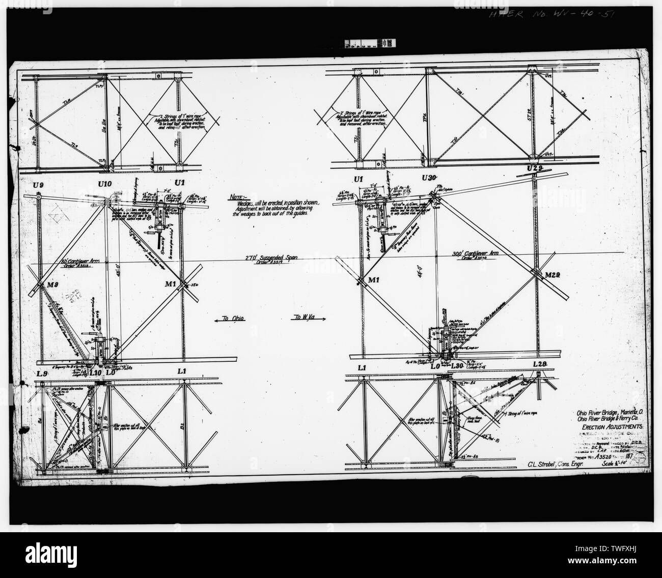 Plan Sheet -187 - Williamstown-Marietta Bridge, Spanning Ohio River ...