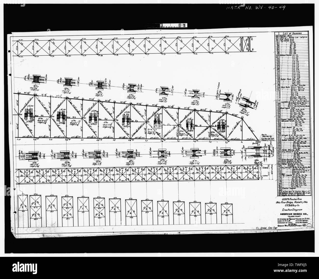 Plan Sheet -183 - Williamstown-Marietta Bridge, Spanning Ohio River ...