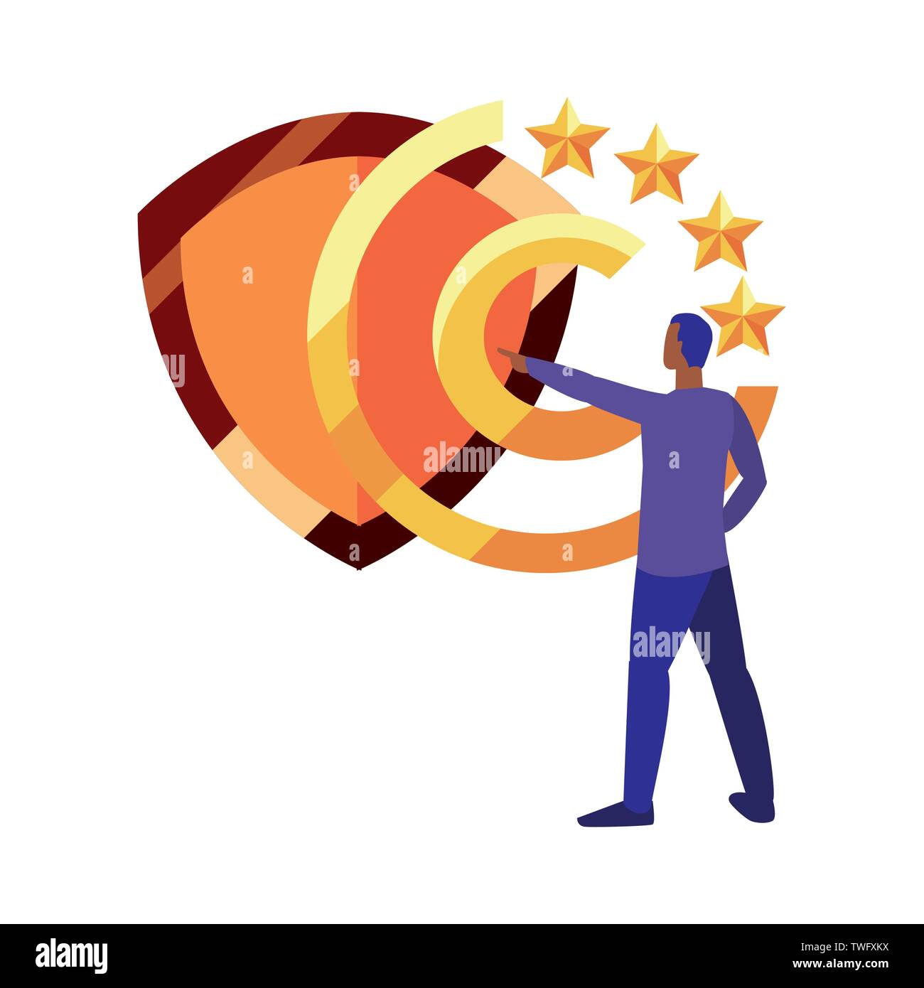 copyright of intellectual digital man shield protection vector ...