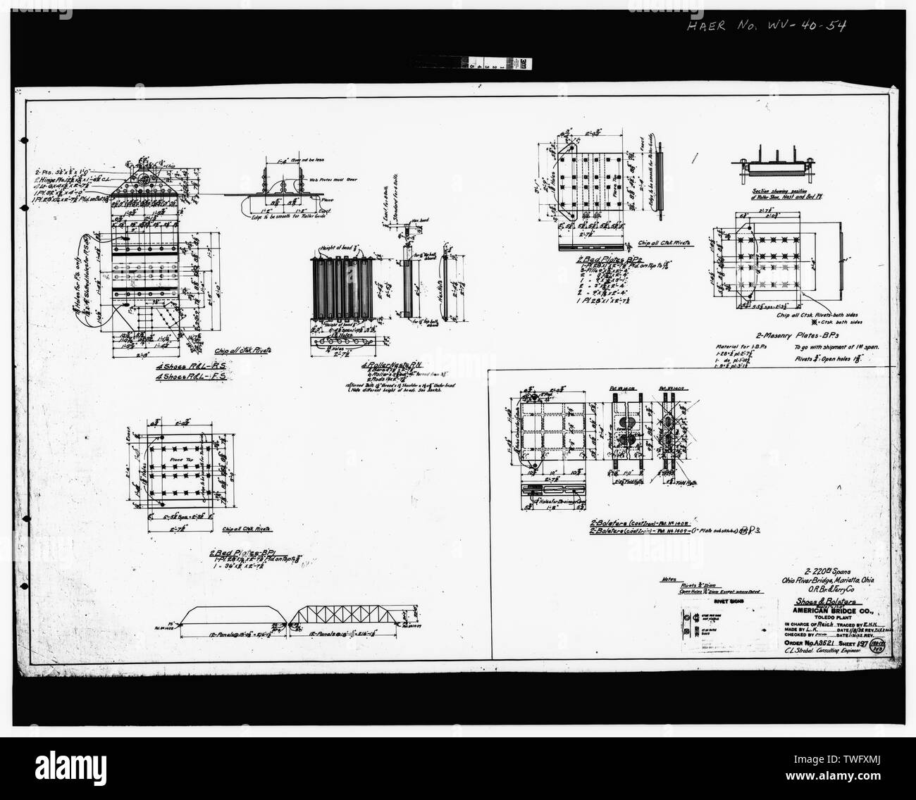 Plan Sheet -197 - Williamstown-Marietta Bridge, Spanning Ohio River ...