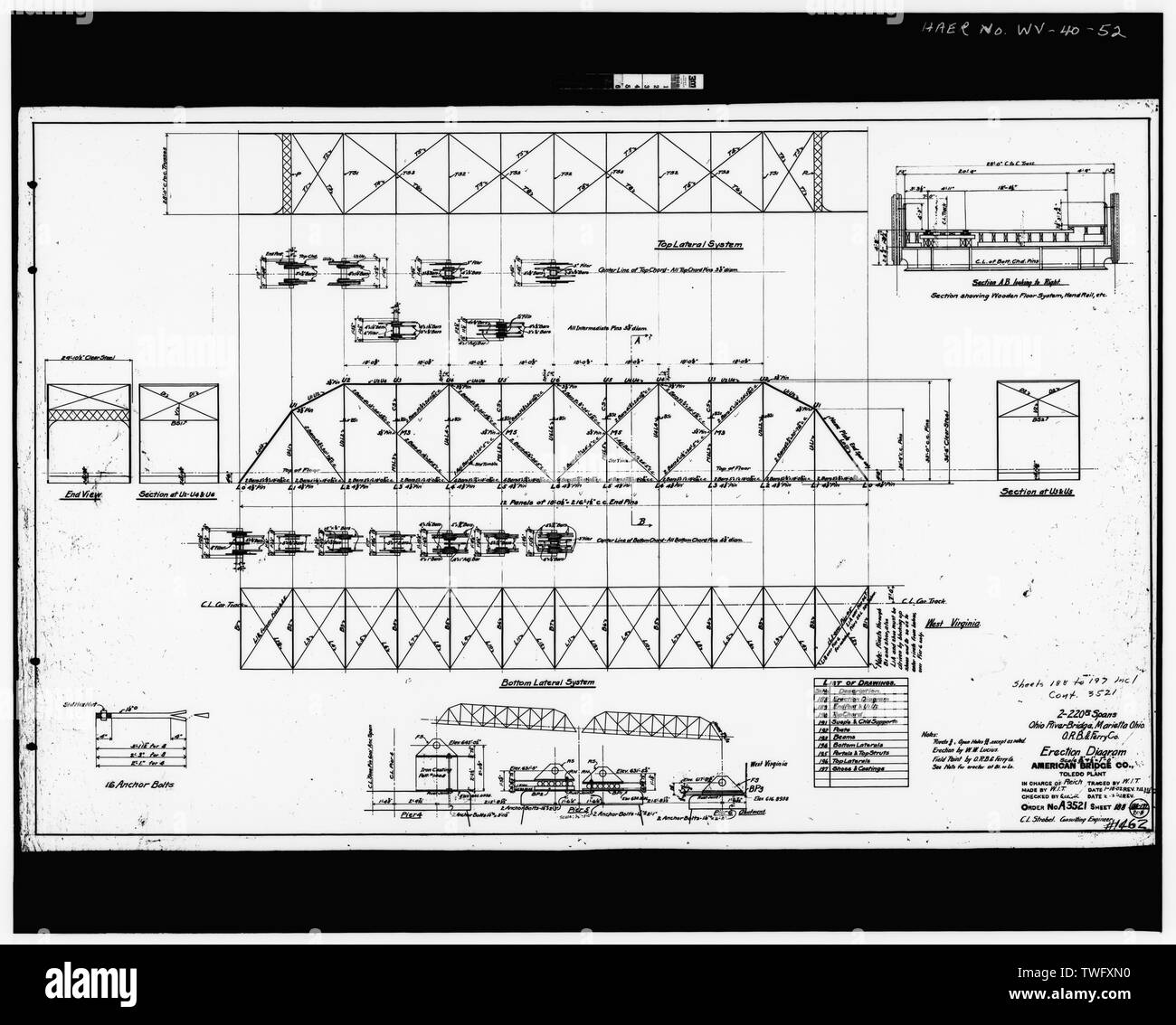 Plan Sheet -188 - Williamstown-Marietta Bridge, Spanning Ohio River ...