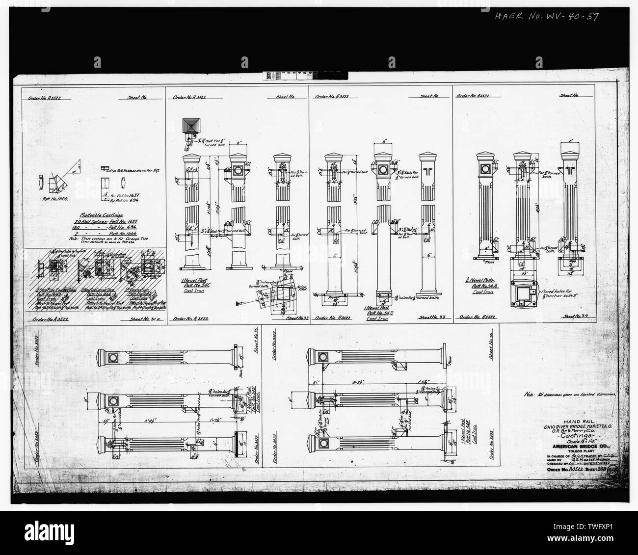 Plan Sheet -209 - Williamstown-Marietta Bridge, Spanning Ohio River ...