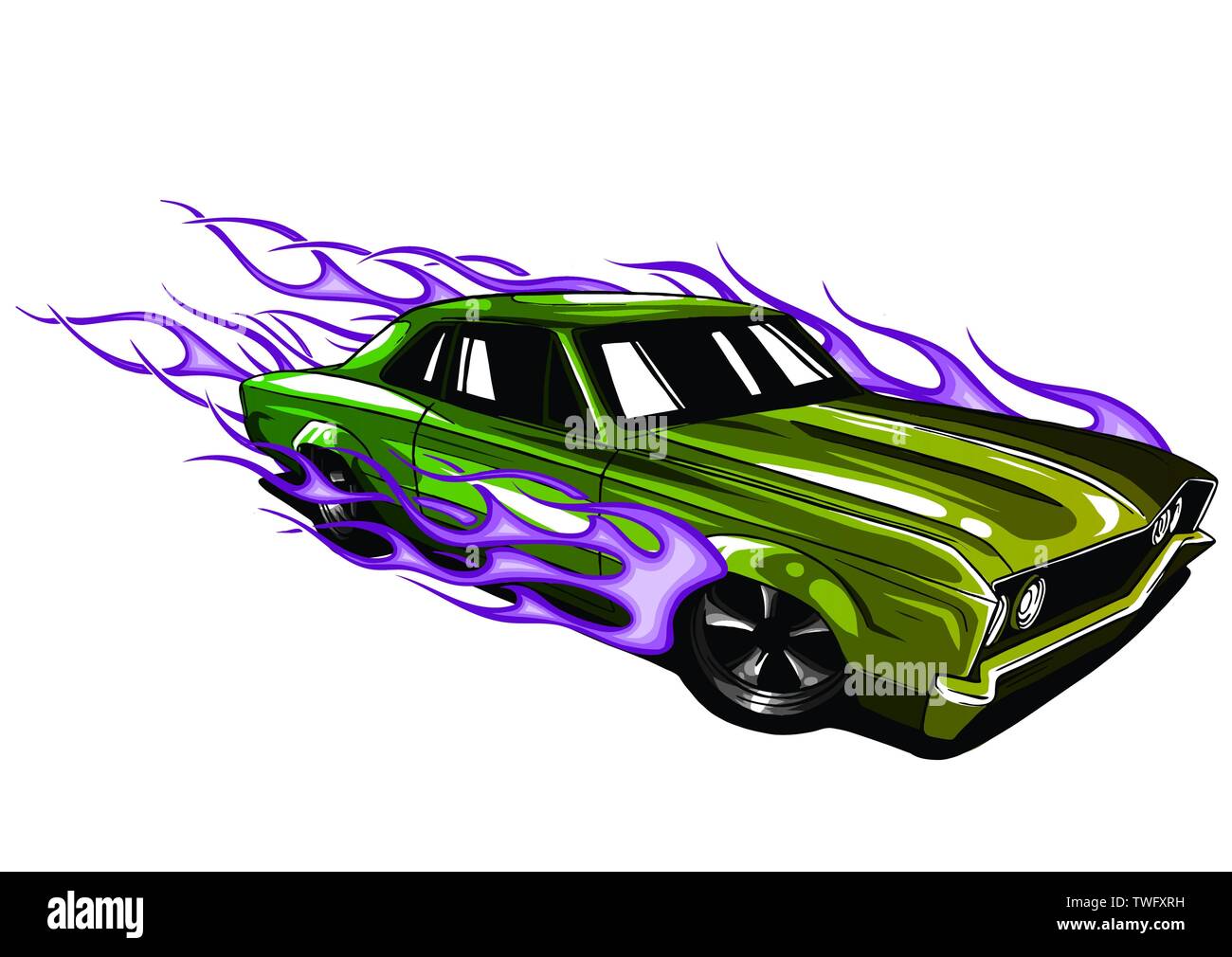 vintage-car-hot-rod-garage-hotrods-car-old-school-car-stock-vector