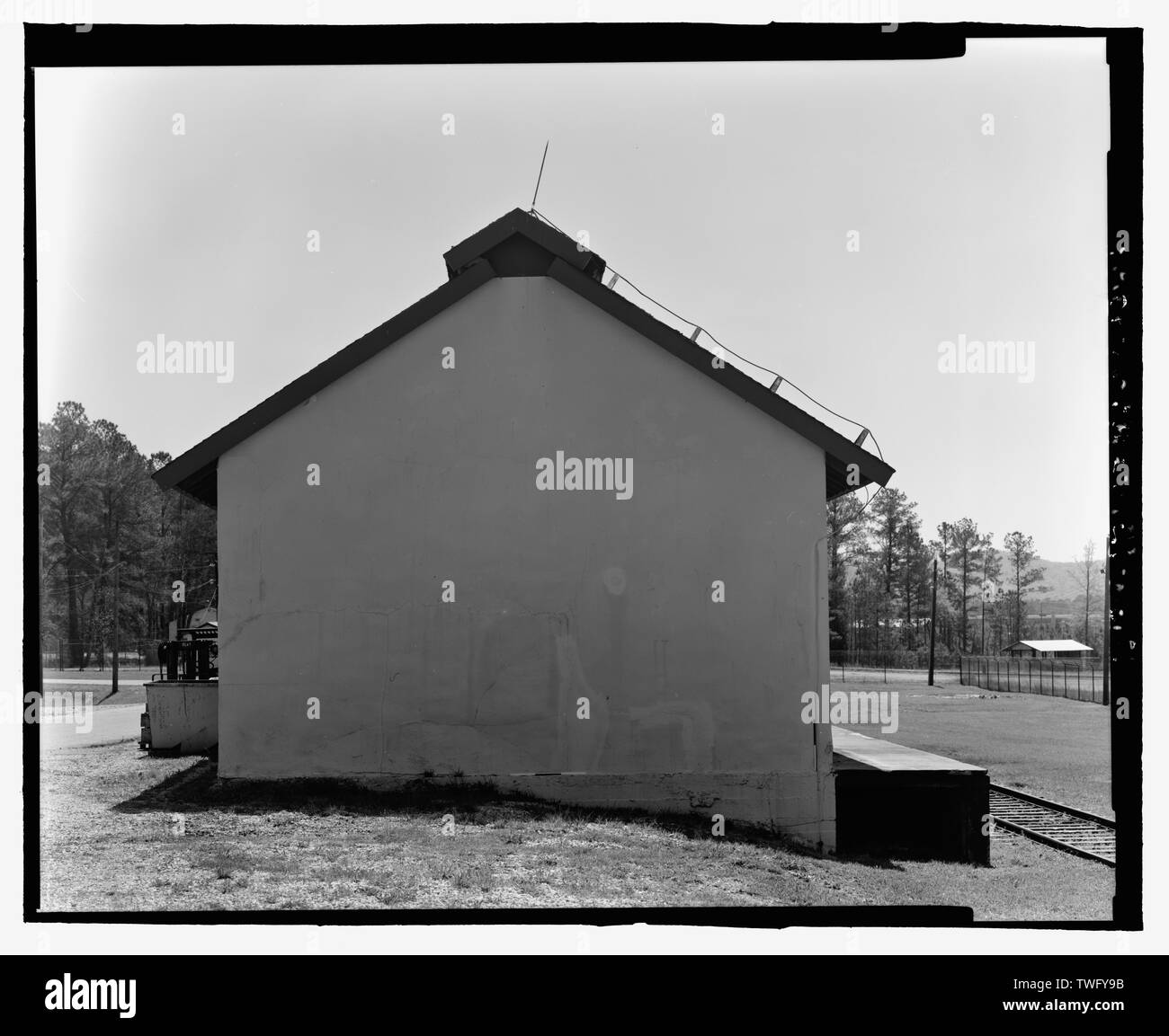 Planar view of rear (west) side, view towards the east northeast with ...