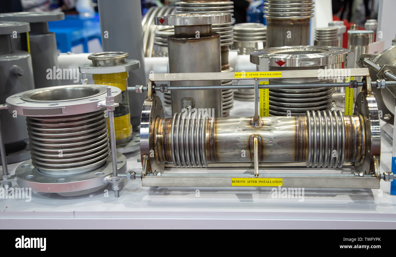 Metal expansion joint for flexible piping system Stock Photo - Alamy