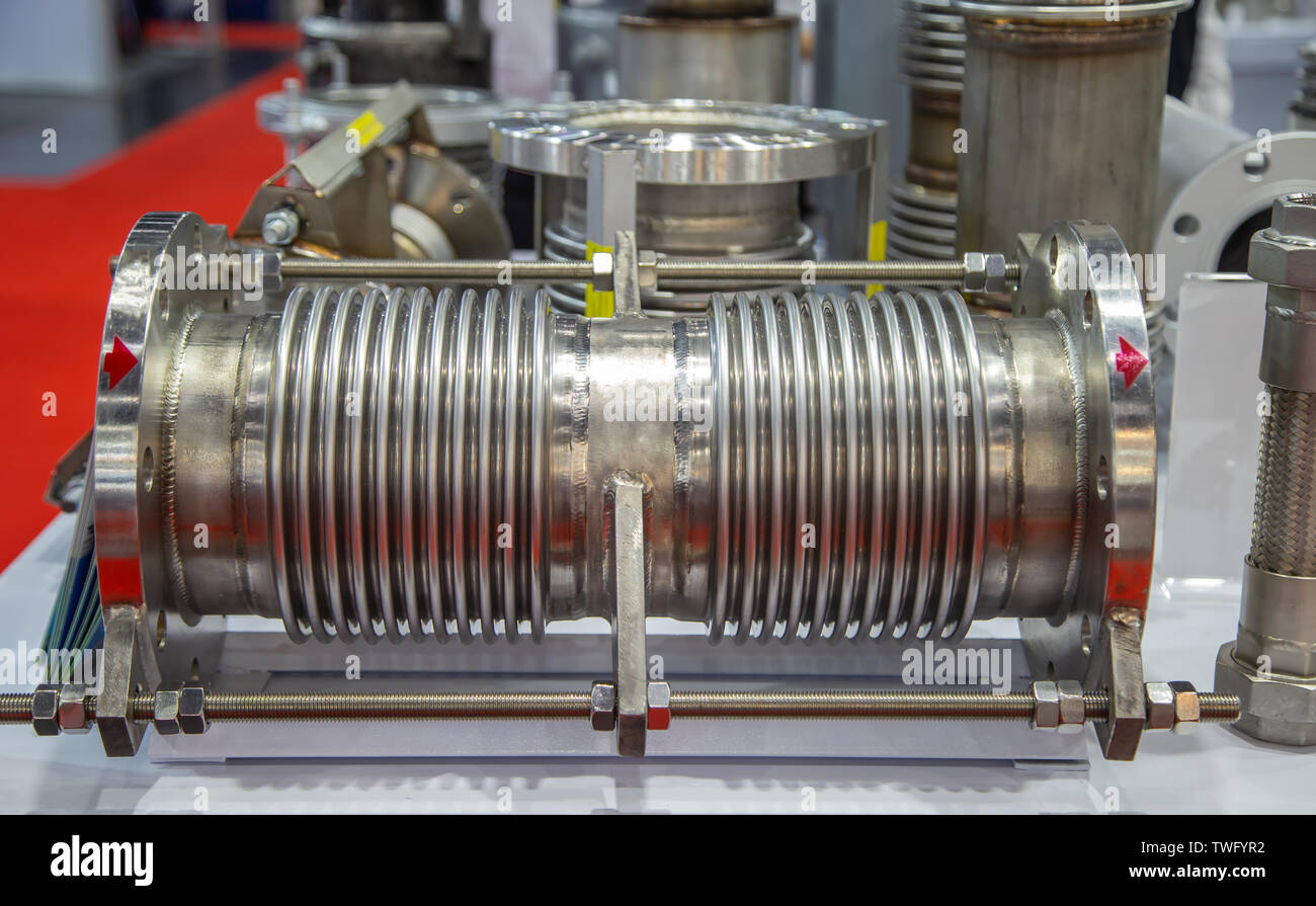 Metal expansion joint for flexible piping system Stock Photo - Alamy