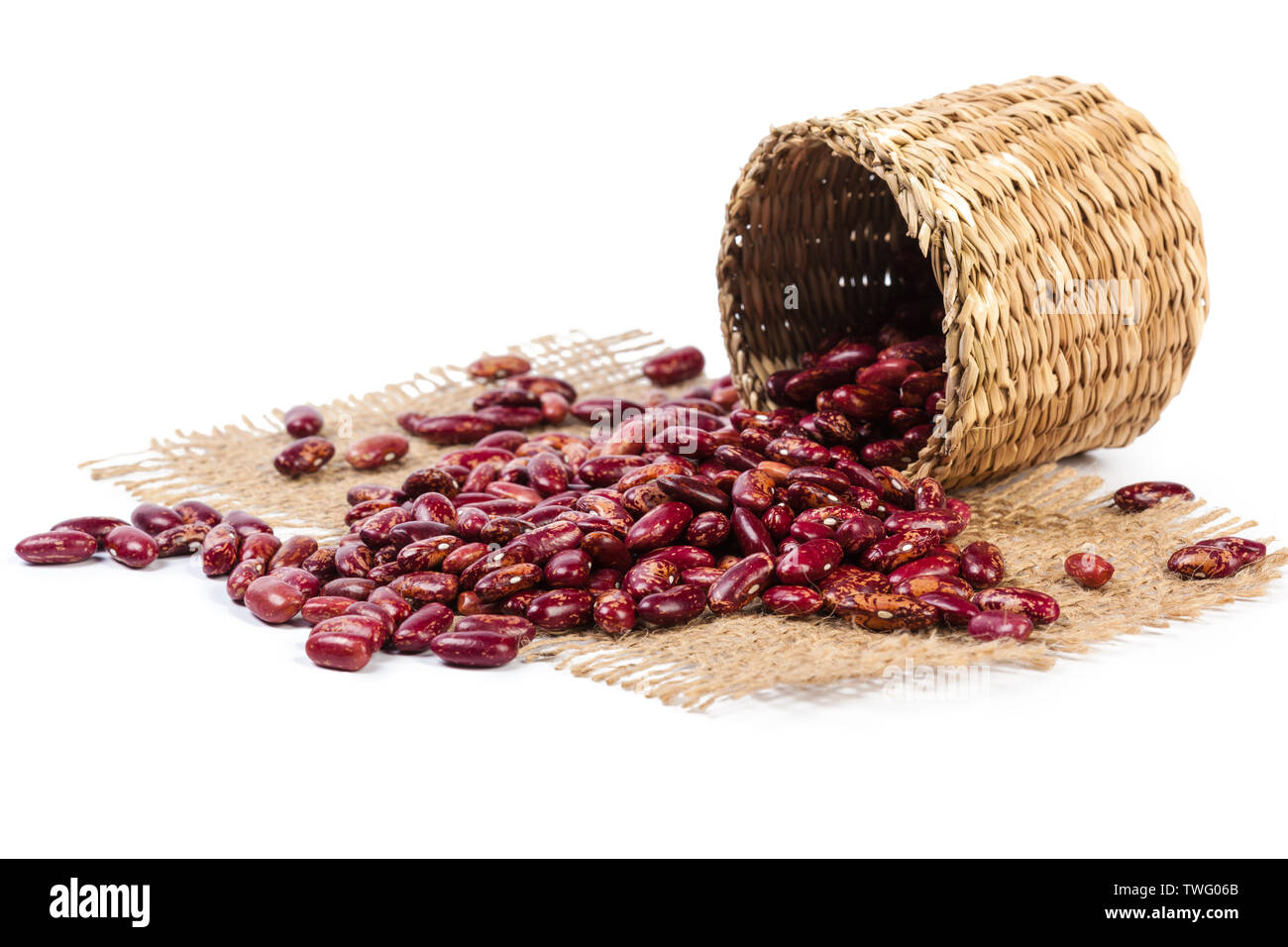 Red beans isolated on white background Stock Photo - Alamy