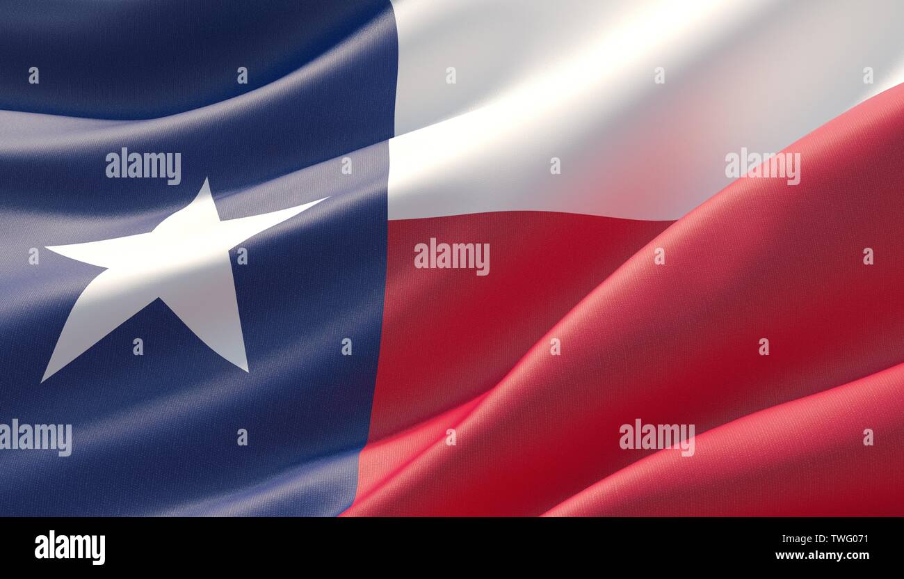 Flag of Texas - United States of America states flags collection. 3D ...