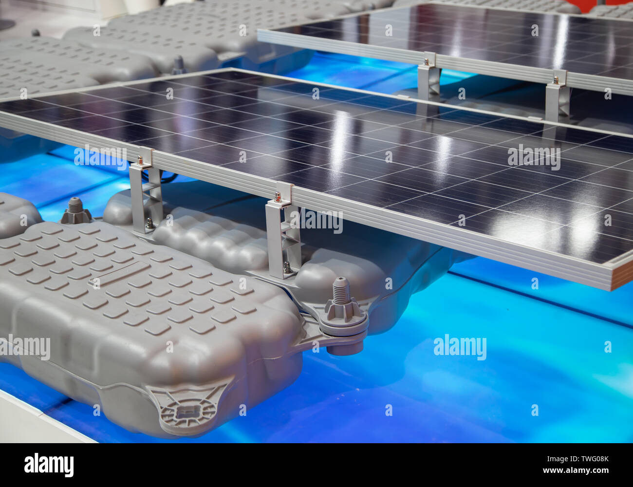 Floating solar cell for installation in solar farm Stock Photo - Alamy