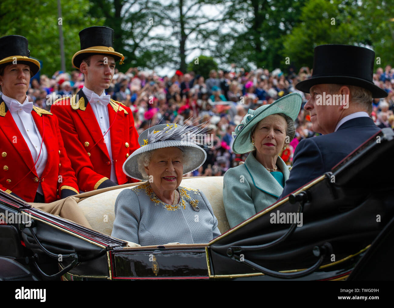 Ascot, Berkshire, UK. 20th June, 2019. Her Majesty the Queen, Princess ...