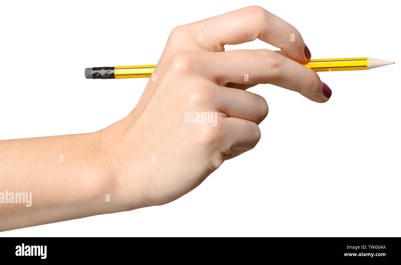 Woman hand writing with a pen isolated on white background Stock Photo ...