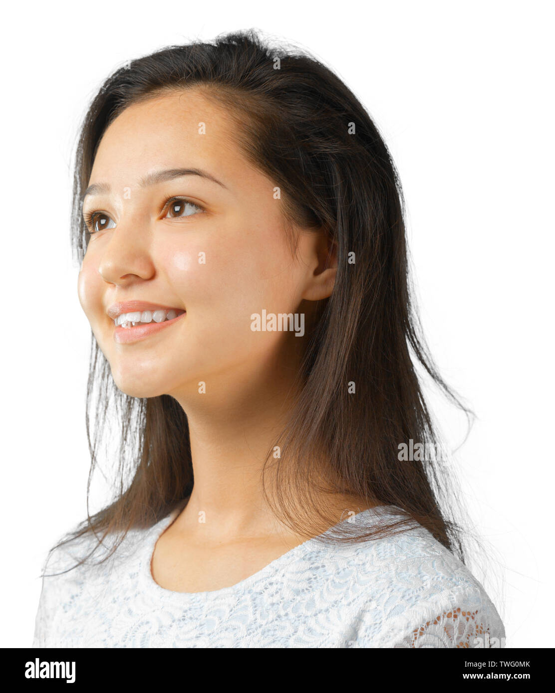 beautiful woman on white background Stock Photo - Alamy