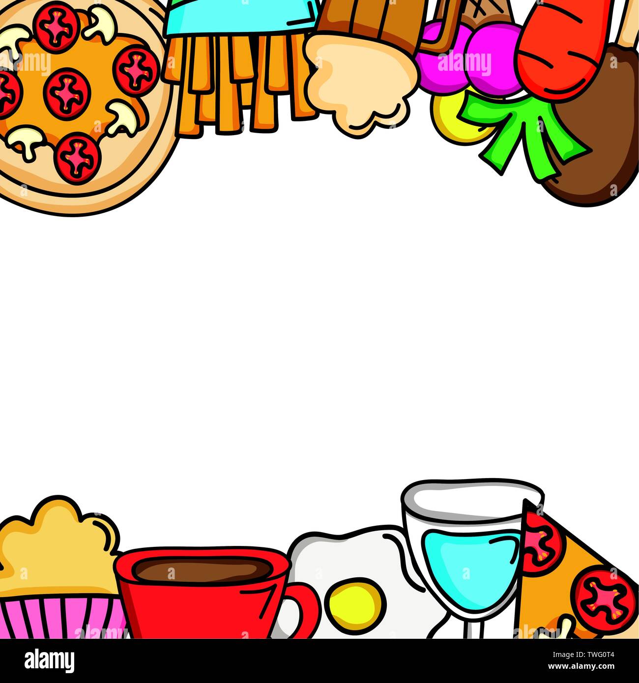 delicious and nutritive food menu frame vector illustration design ...