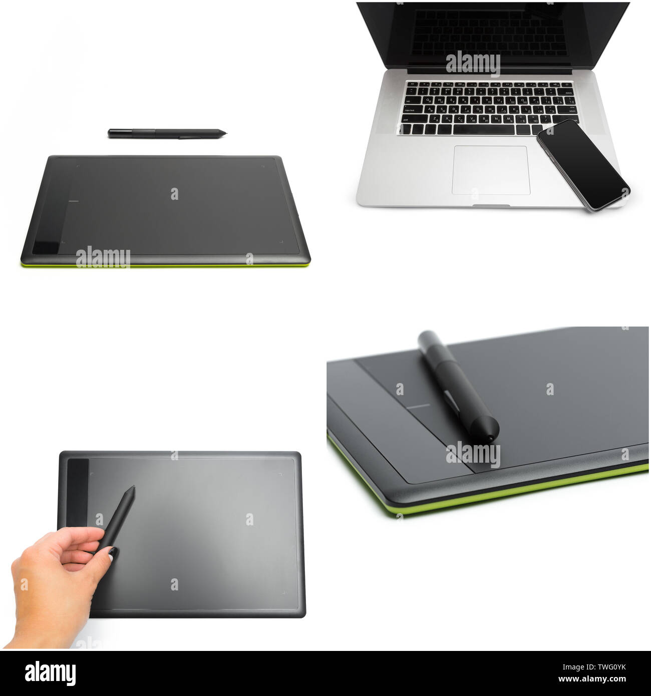 graphic tablet with pen for illustrators and designers, isolated on ...