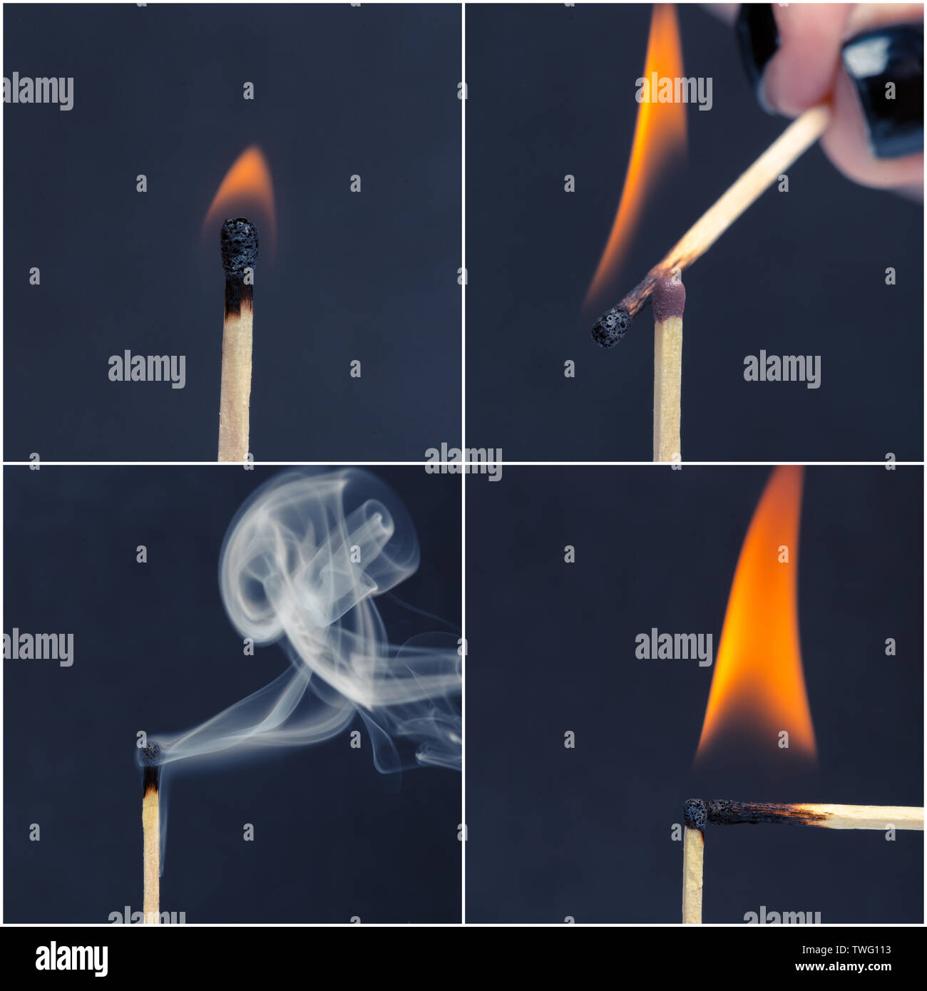Match stick burning Cut Out Stock Images & Pictures - Alamy