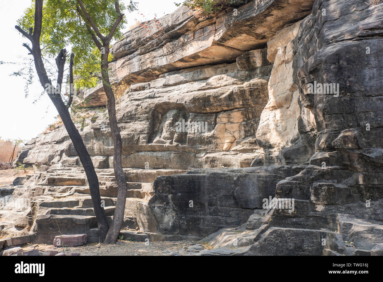 Carved rocks in Udaygiri archaeological site Stock Photo - Alamy