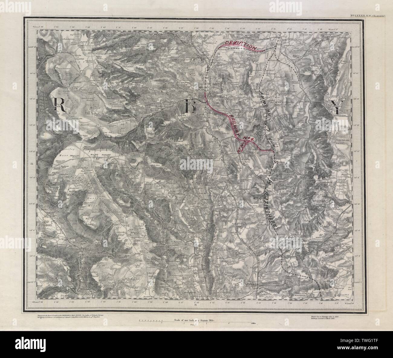 MS&LR/Great Central Railway planning map Chesterfield ORDNANCE SURVEY ...