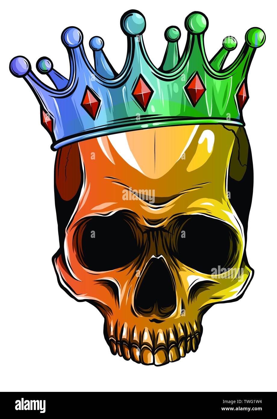 Vector illustration human death skull in crown with roses Stock Vector ...