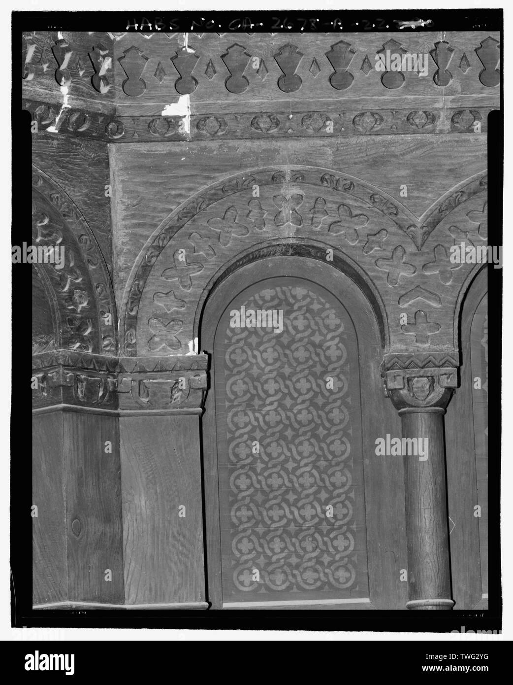 Powell Library main reading room ceiling, rotunda drum wall, type B ...