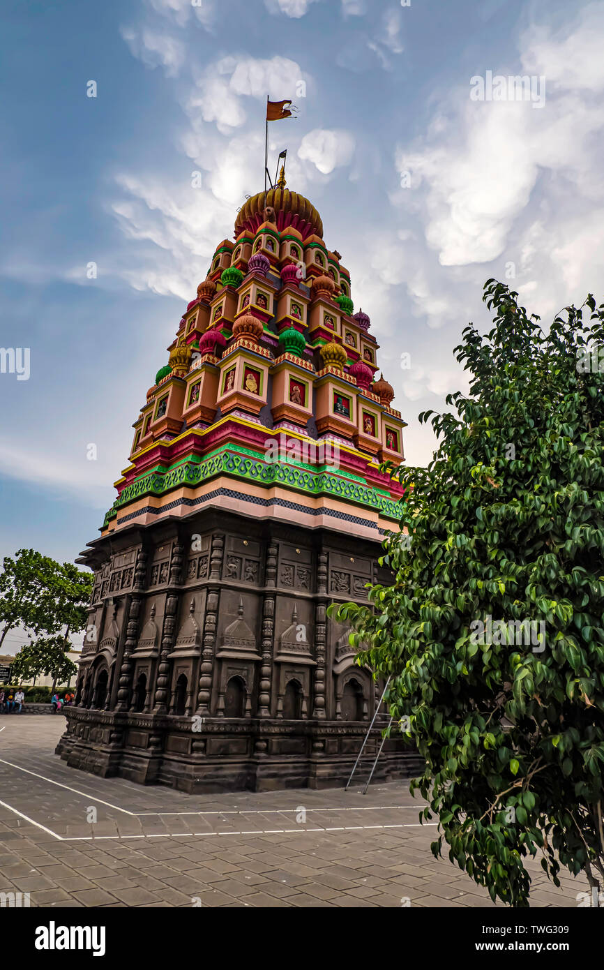 Colorful Hindu Temple at Wagholi, Pune India Stock Photo - Alamy