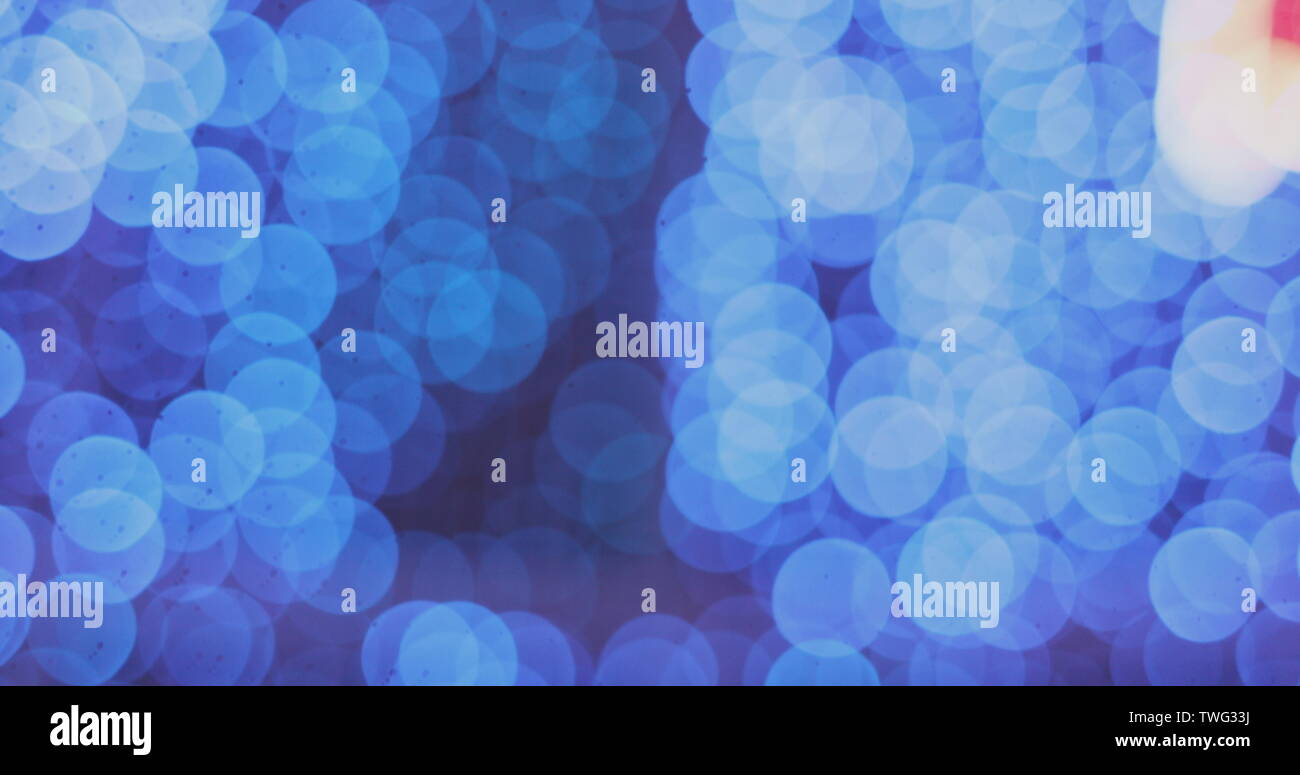 blue and bright bokeh illumination in the evening Stock Photo - Alamy